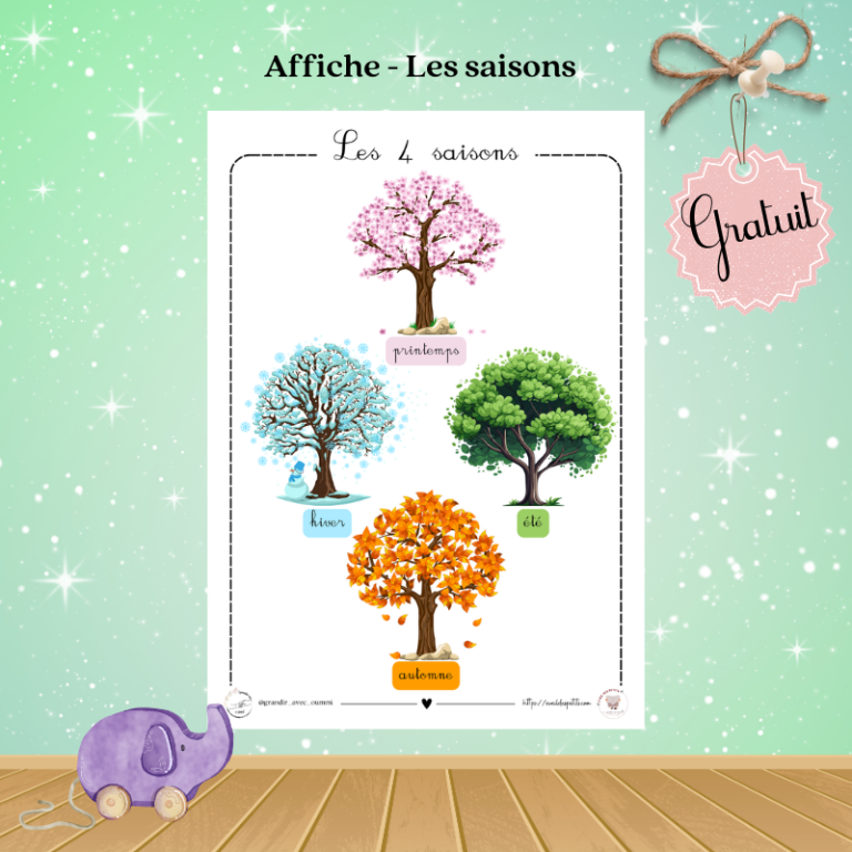 Affiche : les 4 saisons - Éveil des petits